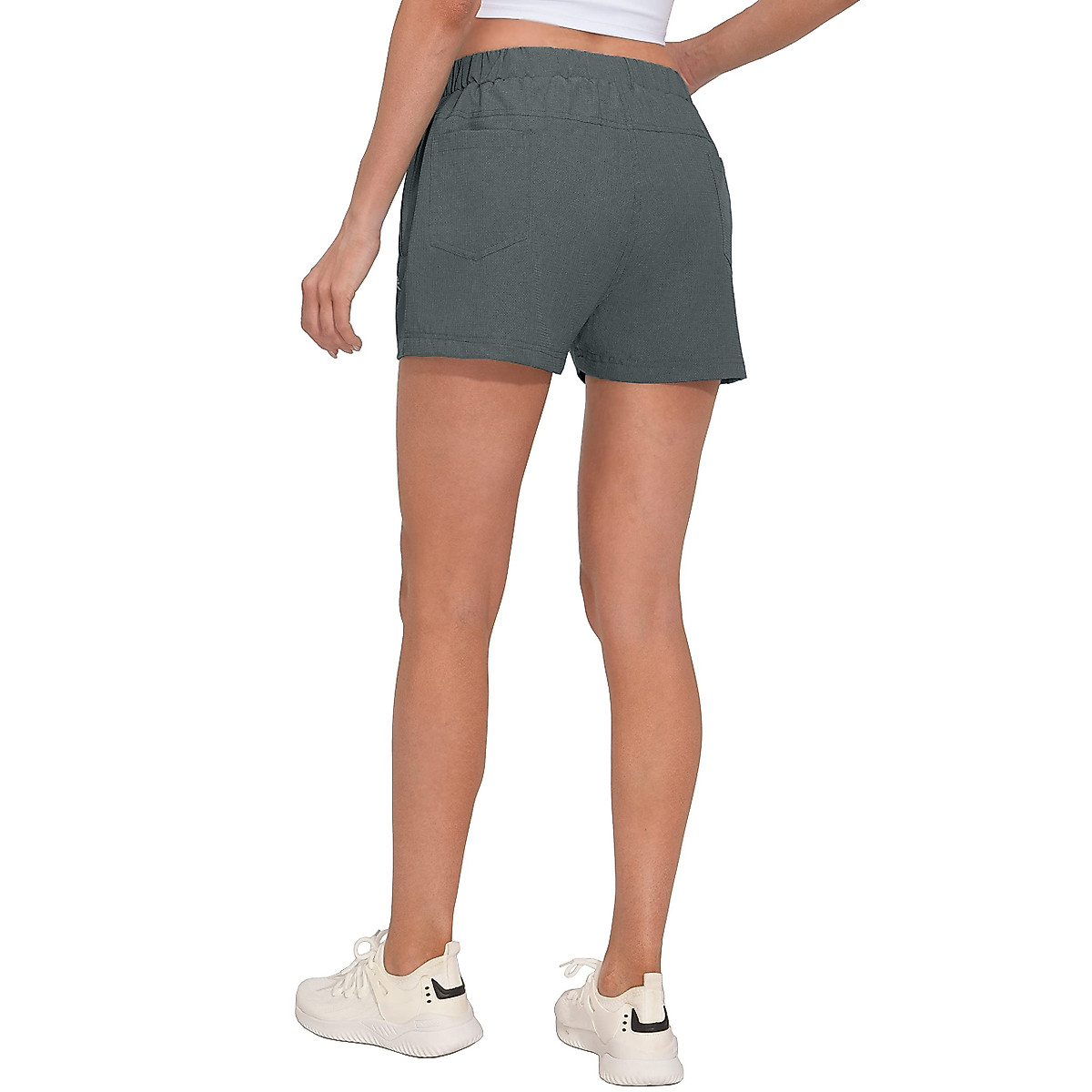 Little Donkey Andy Women's Quick Dry Running Shorts, 3 Inch Breathable Golf Hiking Athletic Shorts with Liner, Air Hole Tech Gray Heather S