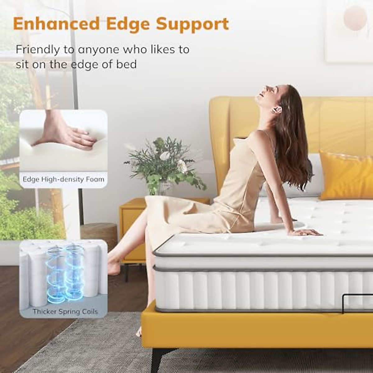 wOod-it Full Mattress, 10 Inch Full Mattress with Foam and Spring Hybrid Mattress, Medium Firmness, Durable Support, Certified Safe Foams & Fabric