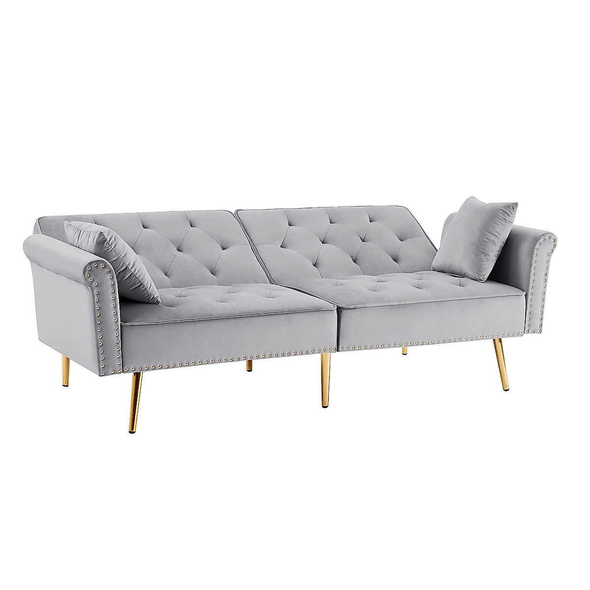 SOFTSEA Sofa Bed Sleeper Couches and Sofas - 74'' Couch Recliner Convertible Sofa Modern Adjustable Futon Couches Sofas Bed for Living Room Fold Up and Down Recliner Couch (Light Grey)