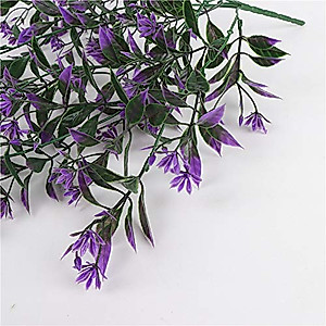 N++A 30.7in 2pcs Artificial Vines for Outdoors uv Resistant Fake Vine Willow Rattan Flowers Artificial Hanging Plant for Home Garden Wall Decoration(Purple)