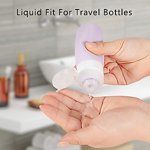 sincewo Travel Bottles Travel Containers TSA Approved Travel Size Toiletries Containers 3oz Leak Leakproof Silicone Travel Bottles for Shampoo Conditioner Lotion Face Body Wash (6 Pack)