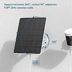 6W Solar Panel Charging Compatible with Ring Spotligth Cam Battery & New Ring Stick Up Battery Cam only, with 13.1ft Waterproof Charging Cable, IP65 Weatherproof,Includes Secure Wall Mount