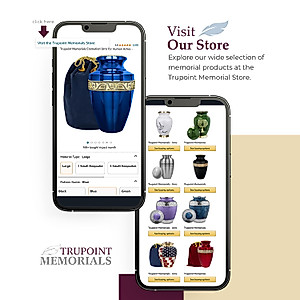 Trupoint Memorials Pet Urn for Dogs and Cats Ashes - A Loving Resting Place for Your Special Pet, Cat and Dog Urns for Ashes, Pet Cremation Urns - Blue, Small Pets up to 17 Lbs
