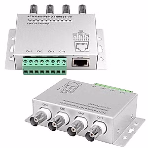 BeElion UTP 4 Channel 720P 1080P CVI/TVI/AHD Passive HD Transceiver,BNC to Cat5/5E/6 RJ45(T568B) UTP Cable Converter for CCTV Camera System
