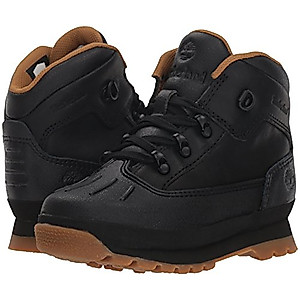 Timberland Unisex-Kid's Euro Hiker Shell Toe Fashion Boot, Black Full Grain, 6 Medium US Big Kid