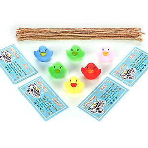 60 Pcs You've Been Shunned Cards with Rubber Ducks and Strings Small Rubber Duckies with Duck Card Tags Mini Rubber Ducks Bulk for Car Street Toy Party Game Decor Assorted Colors (Simple Style, Paper)