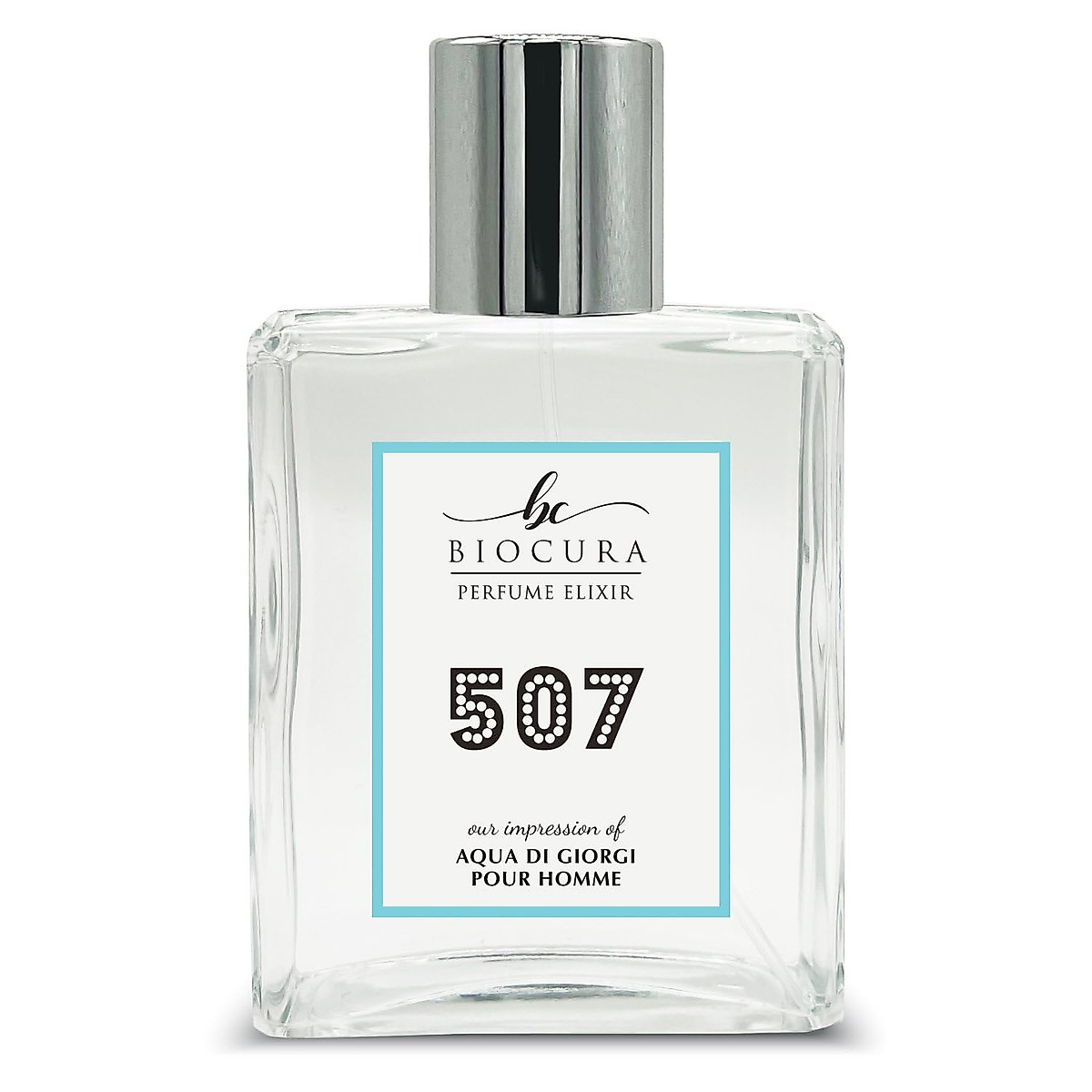 BIOCURA BC Perfume 507 Inspired by Aqua Di Giorgi Pour Homme For Men Replica Fragrance Dupes Eau de Parfum Spray Bottle 3.4 Fl Oz/100ml-X1