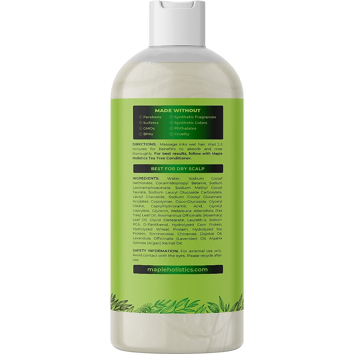 Tea Tree Shampoo with Scalp Scrubbers - Hair Shampoo Brush and Silicone Scalp Exfoliators Made with Recycled Wheat Straw - Tea Tree Oil Shampoo Set made with Essential Oils for Hair and Scalp Care