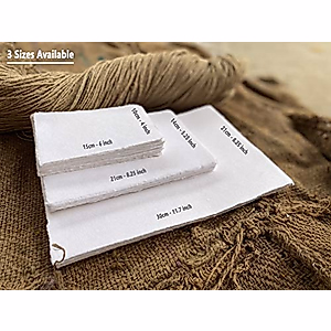 Wanderings A4 Handmade Blank White Deckle Edge Paper - Pack of 50 - Watercolor/Mixed Media Cotton Sheets - Paintings, Drawings, Letters, Stationery - Thick 150 GSM - Large Size 8.25x11.7”