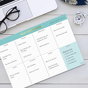 Sweetzer & Orange Weekly To Do List Pad. Minty Gold Weekly Planner Notepad with Daily Planner Agenda Squares. 7x10” Day Planner 2024 2025 - Student Planner, Work Planner and Checklist Note Pad.