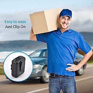 Portable Waist Clip Fan, 6000mAh Battery Operated Neck Fan, 23Hours Working Time Wearable Fan with 3 Speeds, 5200rpm Strong Airflow Hands-free Belt Fan for Outdoor Work, Farm, Hiking, Camping, Fishing