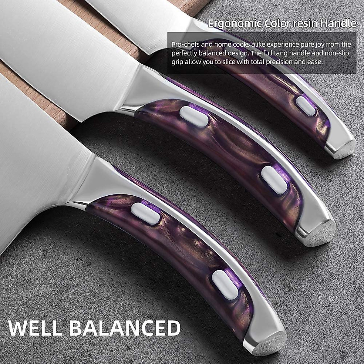 Full Tang Butcher Knife, Handmade Forged Kitchen Chef Knife, High Carbon Clad Steel Butcher Cleaver (3PCS Set)