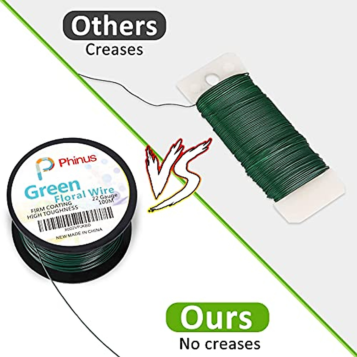 Floral Wire, 110 Yards 22 Gauge Green Florist Wire, Flexible Green Wire Paddle Wire for Crafts, Christmas Wreaths Tree, Garland and Floral Flower Arrangements