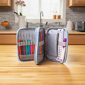 SHAXANO 86 Pcs Crochet Kit - 9 Ergonomic Soft Grip Crochet Hooks & 12 Aluminum Hooks for Beginners & Experienced Crafters, Includes 65 Crochet Accessories for Knitting & Crocheting