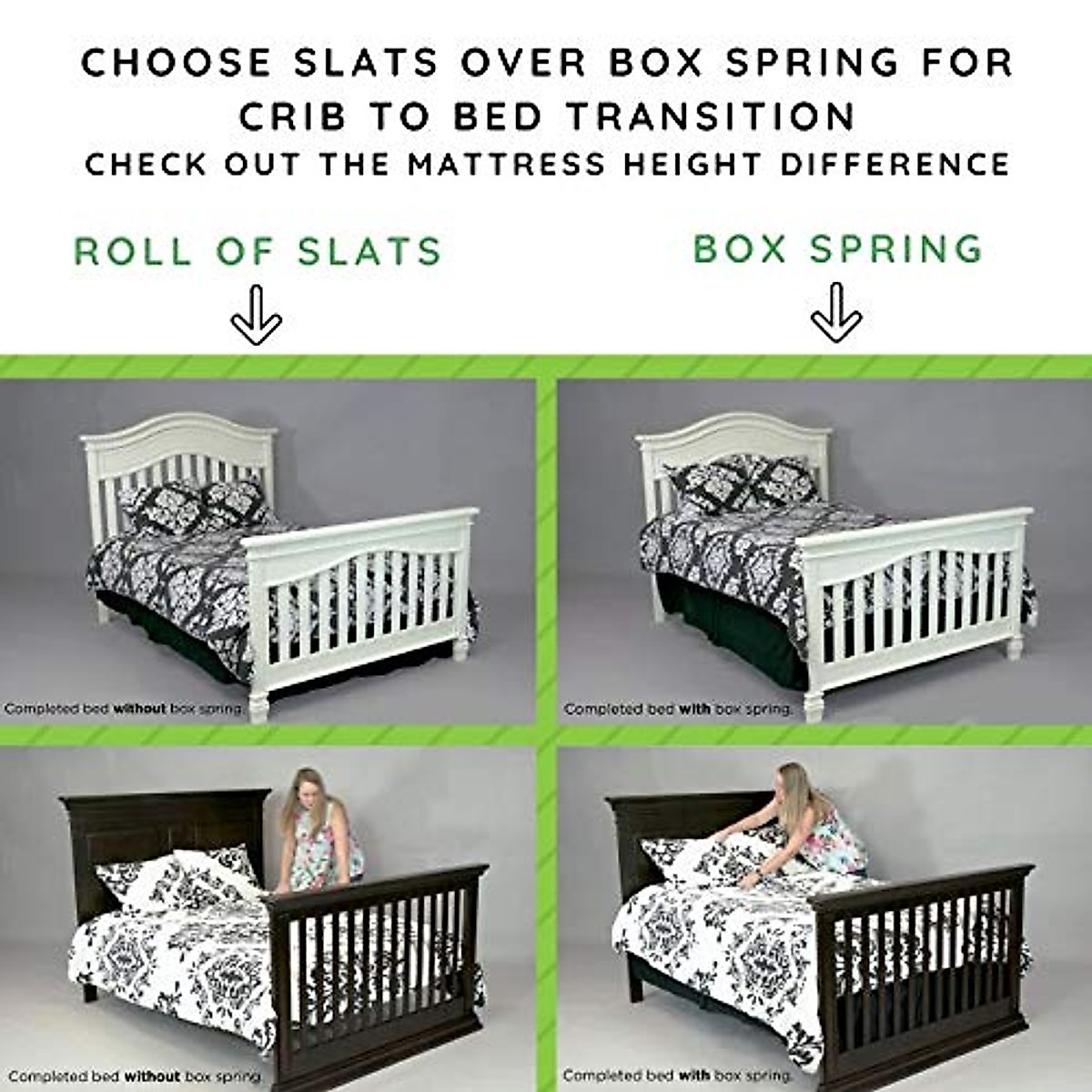 Full-Size Conversion Kit Bed Rails for Franklin & Ben Cribs | Multiple Finishes Available (Truffle)