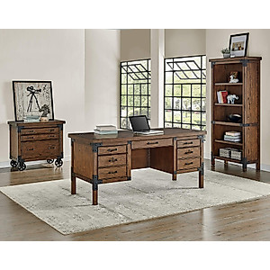 Martin Furniture HALF PEDESTAL DESK, Brown