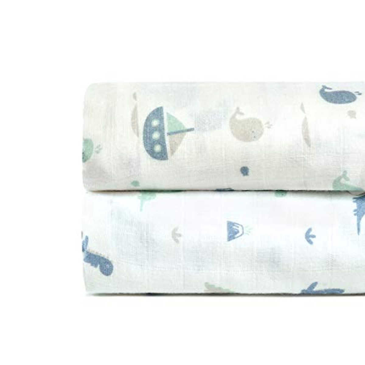 Cotton Organics Muslin Swaddle Blanket, Extra Soft and Hypoallergenic Organic Cotton, Gift Box (Blue)