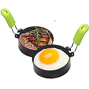 BEMINH Stainless Steel Egg Ring,2 Pcs Round Breakfast Household Egg Mold Tool Cooking Tool Omelette (New 2 Pcs)
