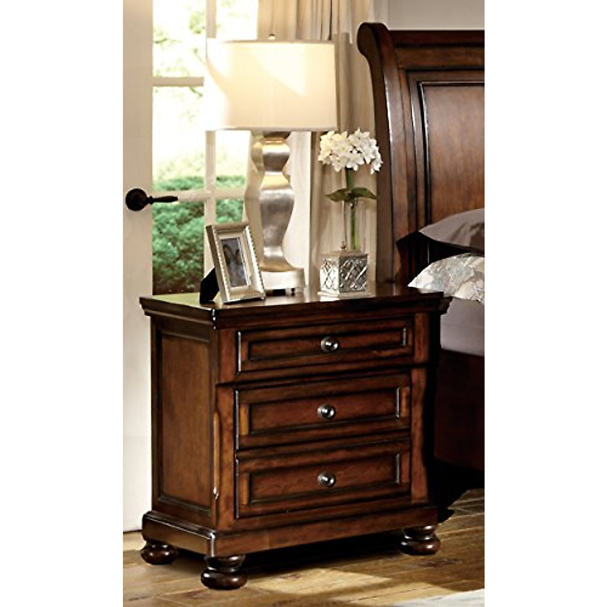 Homelegance Cumberland 2-Drawer Nightstand, Cherry