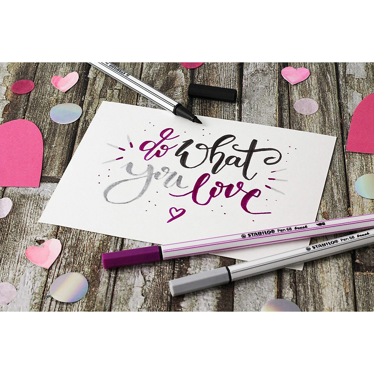 Premium Fibre-Tip Pen - STABILO Pen 68 brush Meduim Cold Grey Box of 10