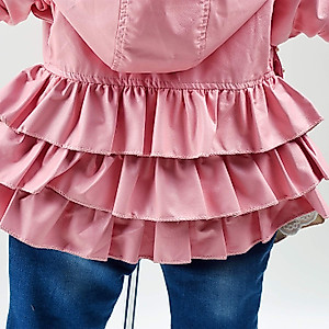 Peacolate 6M-4Y Baby Little Girls 3pcs Outfits Leather Hoodie Jacket Lace T-Shirt Denim Jeans(6-12M,Pink)