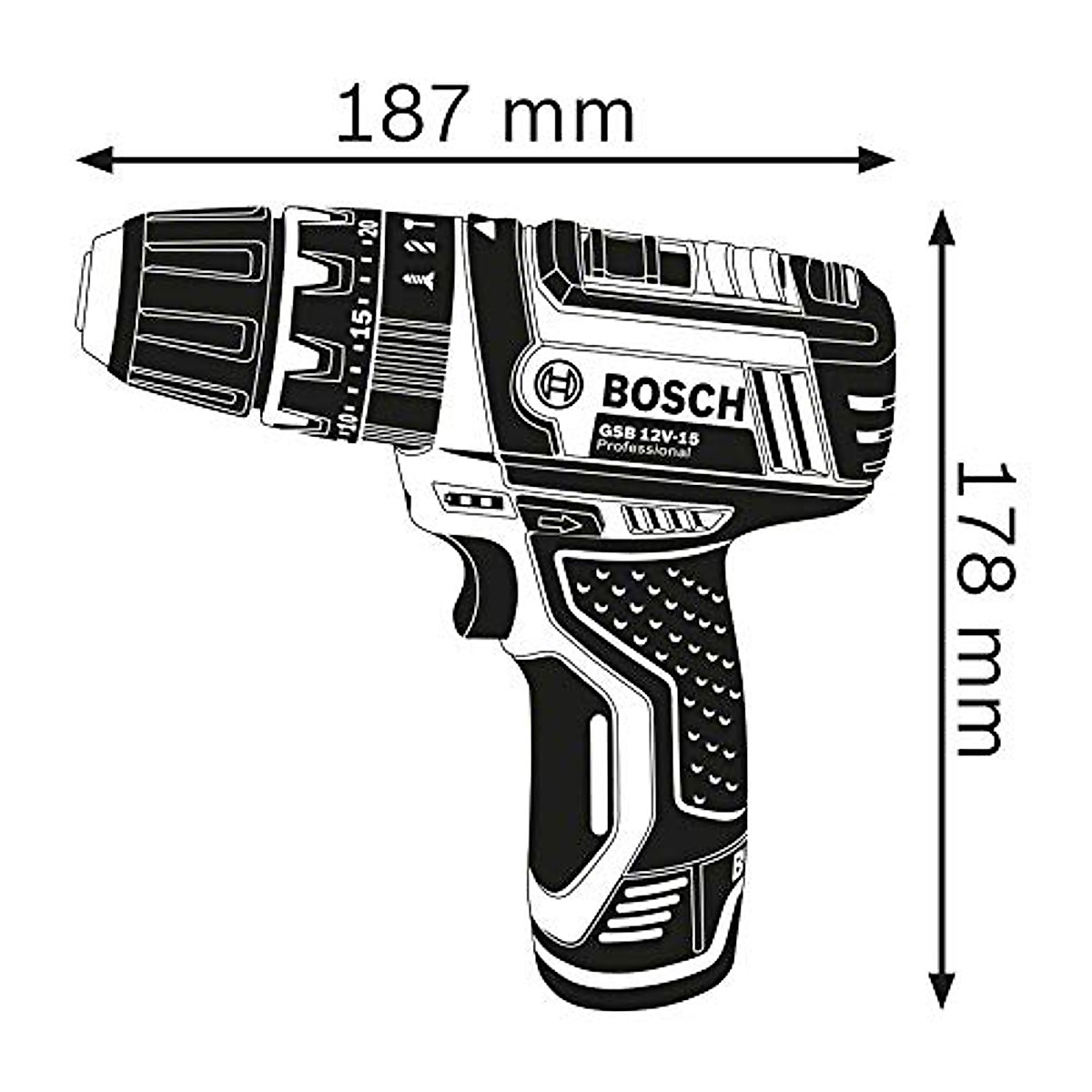 Bosch Professional GSB 10.8-2 LI 10.8V Body Only Cordless Li-Ion 2-Speed Combi Drill in Carton