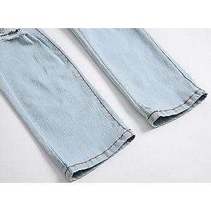 DSDZ Men's Stretch Ripped Distressed Denim Jeans with Big Hole Blue1 38