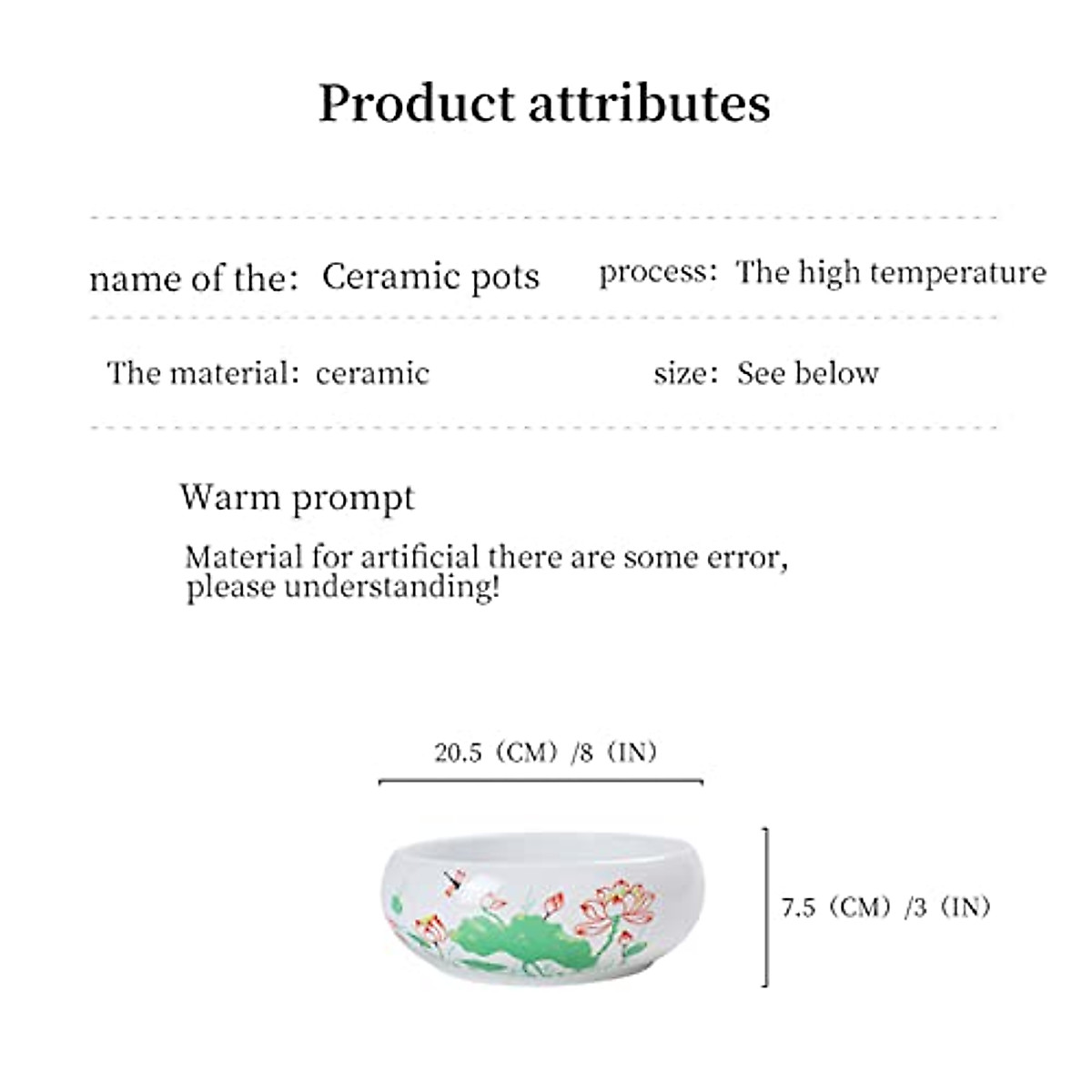 Nautance Beautiful 8-inch Ceramic Pot for Succulents and Indoor Plants,Planters for Succulents, Flower Pots for Your Home Decor or Office
