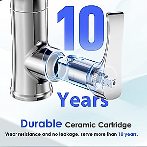 Bathroom Faucet, WaterSong Waterfall Bathroom Sink Faucet, 360° Rotatable Head, Single Handle Bathroom Faucet Cold/Hot, Faucets for 1 Hole Sink, Bath RV Vanity Sink Faucet, 100% Lead-Free