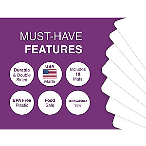 Arrow Plastic Flexible Cutting Mats - White Cutting Board, 10 Pack - Made in the USA, BPA Free - Ideal for Cutting and Chopping - Measures 15 x 12 Inches