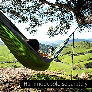 Pro Venture Hammock Straps and 2 Carabiners, 30+2 Loops, 1200lbs Breaking Strength (500lbs Rated) | 100% Non-Stretch, Lightweight, Portable Camping - Quick, Easy Setup | Heavy Duty + Tree Friendly