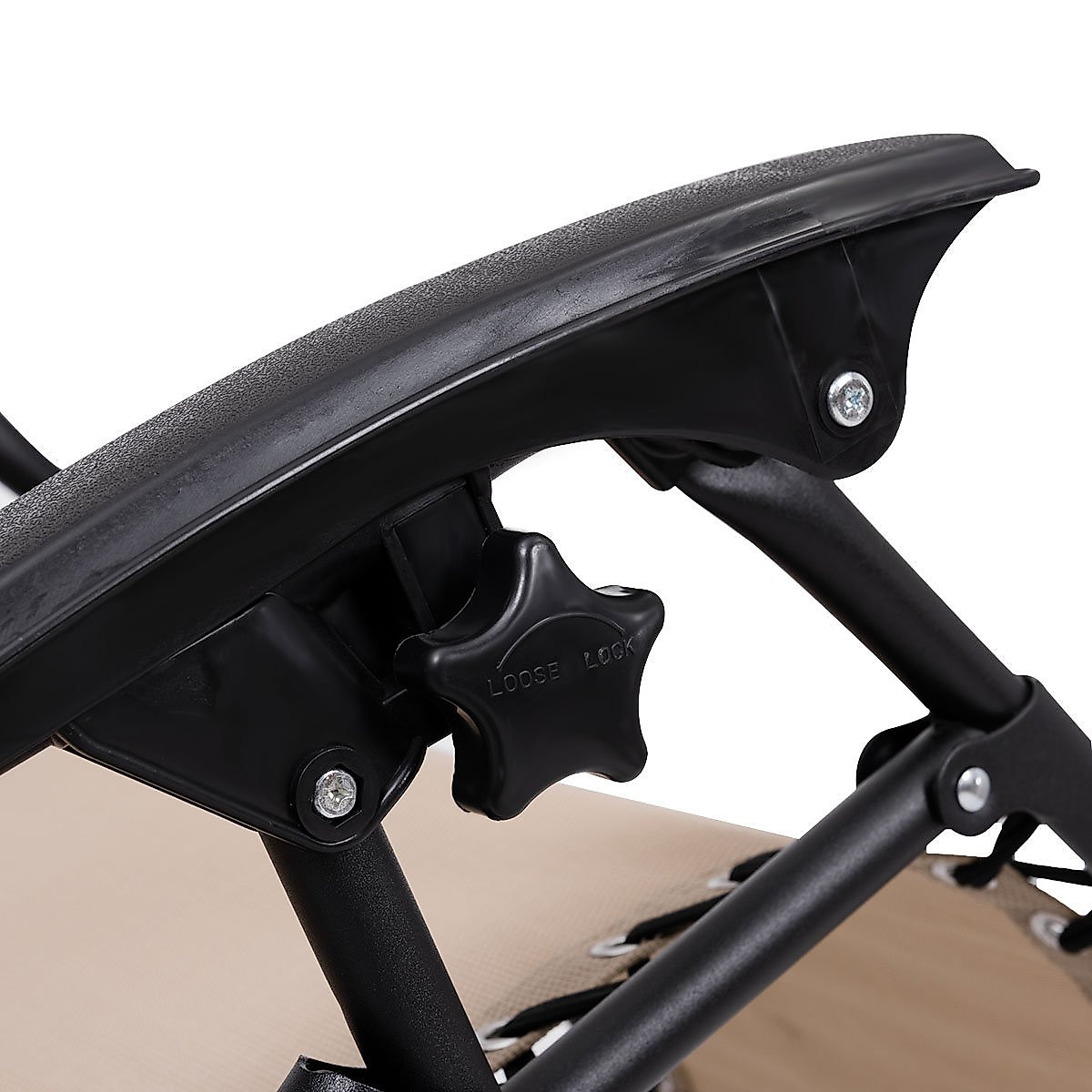 Giantex 3 PCS Zero Gravity Chair Patio Chaise Lounge Chairs Outdoor Yard Pool Recliner Folding Lounge Table Chair Set Backyard Lounge Chairs (Beige)