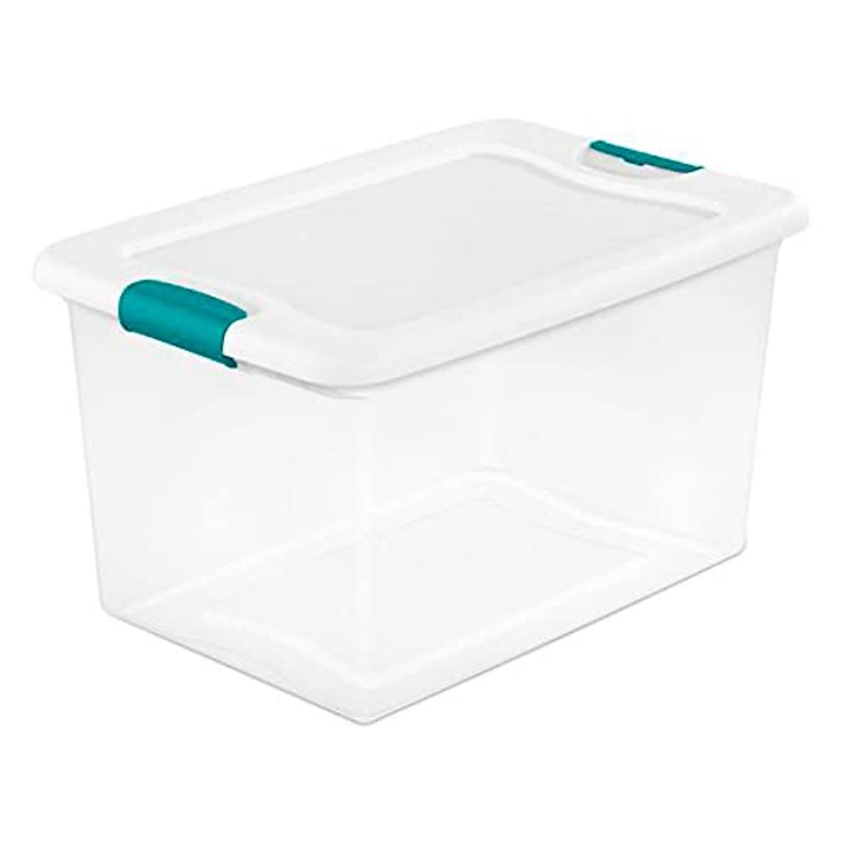 Sterilite 64 Quart Clear Plastic Stackable Storage Container Bin Box Tote with White Latching Lid Organizing Solution for Home & Classroom, 48 Pack