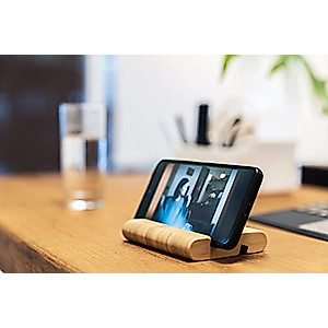 Bamboo Cellphone Stand Holder, Eco-Friendly Universal Portable Sturdiness Holder for Desktop