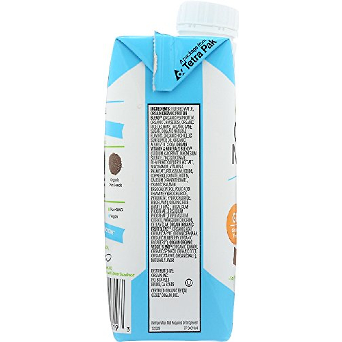 ORGAIN SHAKE SNGLE SMTH CHOC VEG 11OZ
