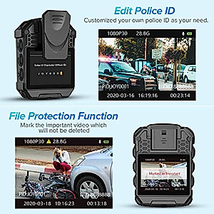 BOBLOV T5 32GB 1440P Body Camera with Audio Recording,Built-in SD Card, Two Batteries with Dock, Wearable Police Body Camera for Law Enforcement, Night Vision, File Protection