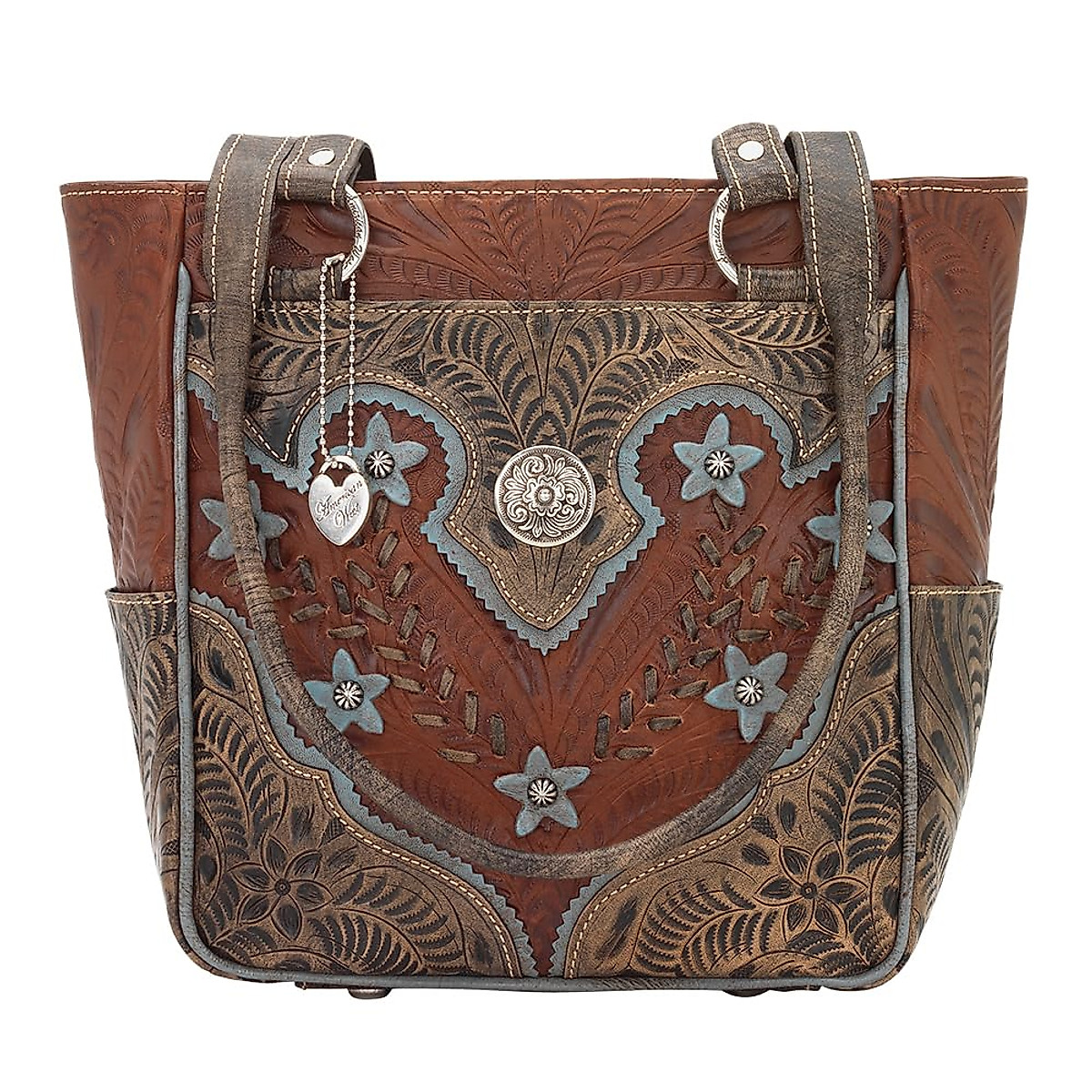 American West Desert Wildflower Zip Top Tote with Pockets