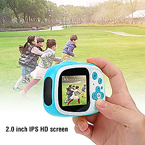 Children Digital Camera, IPS HD Display Screen 2 Inch Children Camera, 2 Inch IPS HD Display Screen for Children Enthusiast Professionals Kid(Blue)