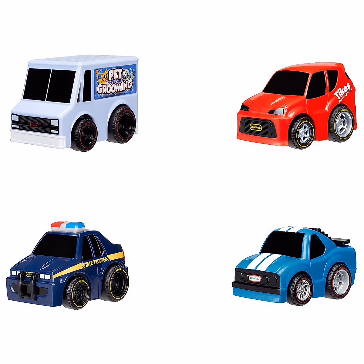 Little Tikes My First Cars Crazy Fast Cars Police Car (Trooper) Pullback Toy Car Vehicle with Epic Speed and Distance, Goes up to 50 ft