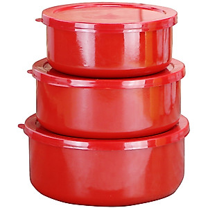 Reston Lloyd 6 Piece Enamel on Steel Bowl Set, Small, Red