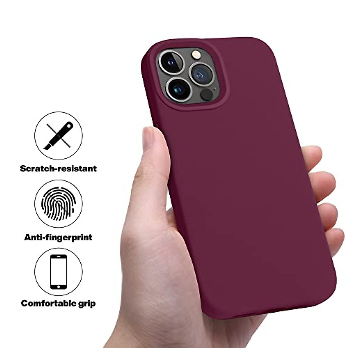 OTOFLY Designed for iPhone 13 Pro Max Case, Silicone Shockproof Slim Thin Phone Case for iPhone 13 Pro Max 6.7 inch (Wine Red)