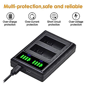 LP-E8, Pickle Power LPE8 Battery and LED USB Dual Charger Replacement for Canon Rebel T5i T4i T3i T2i EOS 550D 600D 650D 700D Kiss X4 X5 X6 LC-E8E DSLR Digital Camera