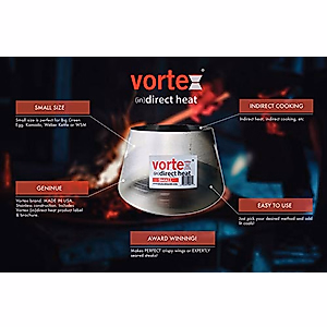 Vortex Small (in) Direct Cooking Charcoal Grill BBQ Accessory Cone 18.5 22.5 for Weber Smokey Mountain WSM Small - Stainless - Original - USA Made -Genuine SM Size