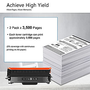 TANFENJR 2 Pack TN760 Compatible TN730 Toner Cartridge; L2710DW Toner Replacement for Brother TN760 TN-760 TN730 TN-730 Toner, May for HL-L2395DW, MFC-L2350DW, DCP-L2550DW Series Printer, Black Toner