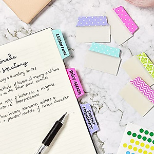 Avery Multiuse Ultra Tabs, 2" x 1.5", 2-Side Writable, Assorted Pastel Dots, 24 Repositionable Tabs (74773)