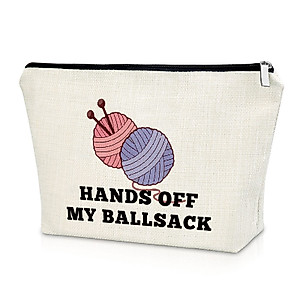 Knitter Gifts for Women Knitting Lover Gift Makeup Bag Knitting Stuff Gift Mother's Day Gifts for Mom Cosmetic Bag Birthday Gifts for Knitting Lover Christmas Gifts for Her Cosmetic Travel Pouch