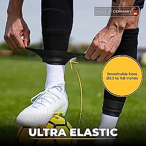 PASTE ® Shin guard straps soccer silicone for adult, men, women, kids, Children & youth black - Shinguard holders & stays - ankle Grip tapes - shin-guard stay, tape & bands as football accessories