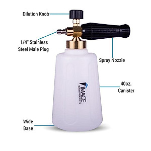 Image Wash Products Wax Replacement (Foam-on/Rinse-Off Coating) with Pressure Washer Foam Cannon for Truck Wash & Car Wash (w/Gallon of Wax Replacement) – Protects Your Car/Truck For Over 30 Days