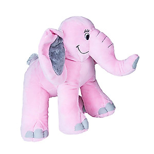 Make Your Own Stuffed Animal Pink Elephant Kit 16"- No Sew - Kit with Cute Backpack!