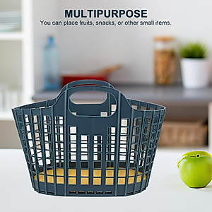 Luxshiny Plastic Shopping Basket 2pcs Plastic Organizer Storage Baskets with Handles, Bins Organizer Portable Shower Tote Fruit Vegetable Storage Basket for Bathroom Kitchen